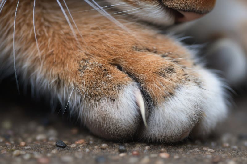 Close-up of Cat S Paw, with Its Claw Extended Stock Illustration ...