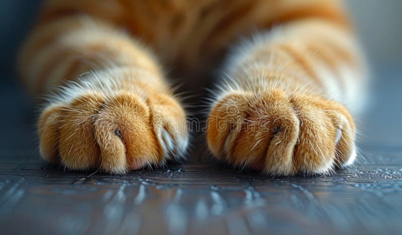 A Close Up of a Cat S Paw, with Its Claws Visible. the Paw is Orange ...