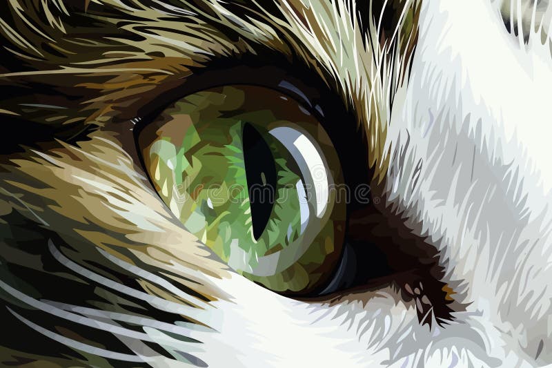 Close-Up of a Cats Eyes Isolated Illustration Stock Vector ...