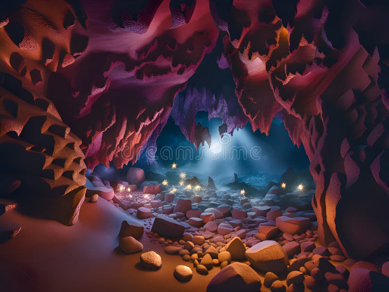 Close Up Cave in the Mountain Stock Illustration - Illustration of ...