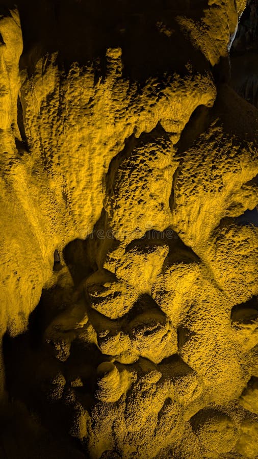 Textured Cave Wall with Unique Natural Formations Stock Image - Image ...
