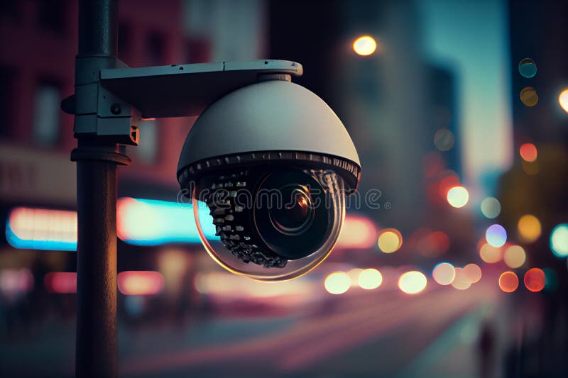 Close-up of CCTV Camera in Public Areas for Security System Stock ...