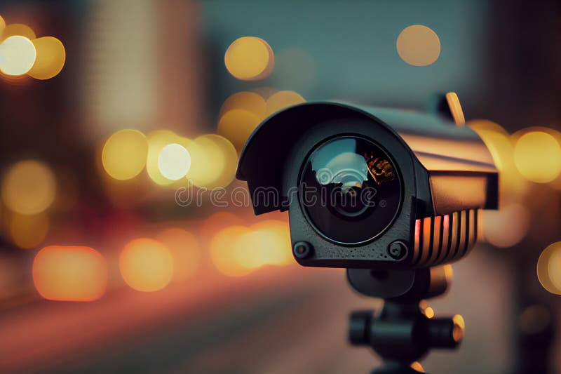 Close-up of CCTV Camera in Public Areas for Security System Stock ...