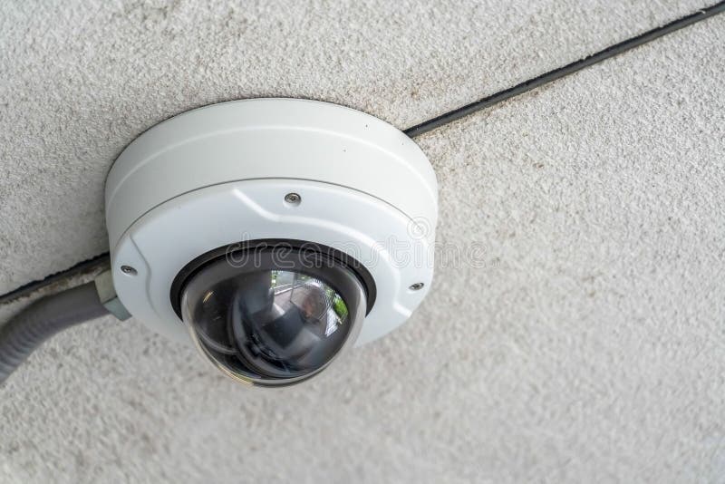 Close Up of a Cctv Dome Video Security Camera Installed Outside a ...
