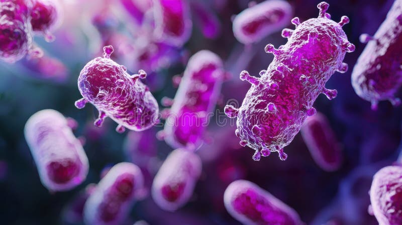 Close Up of a Cell Cluster with Numerous Pink Cells Under Microscope ...