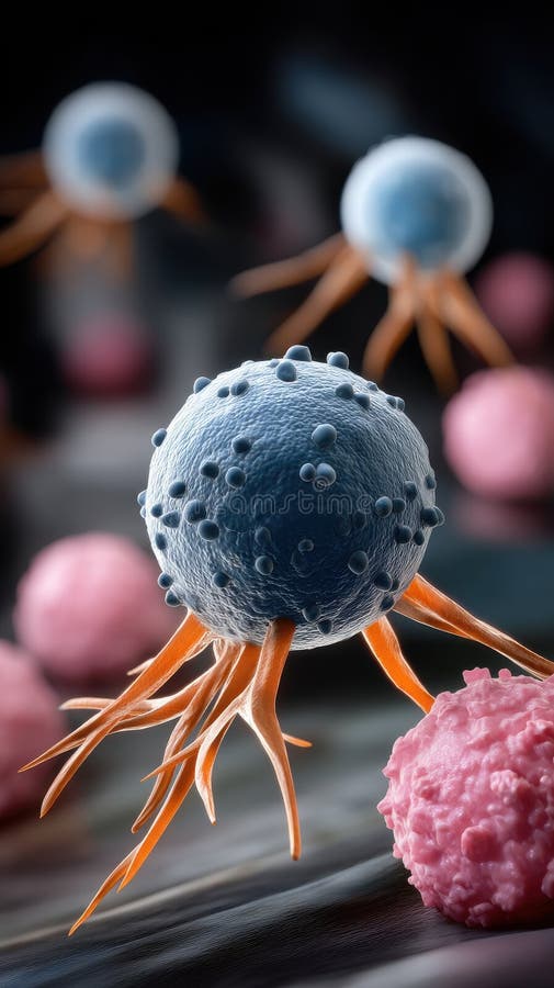 Close Up of Cell Division with Cell Structures, Cell Extensions, and ...