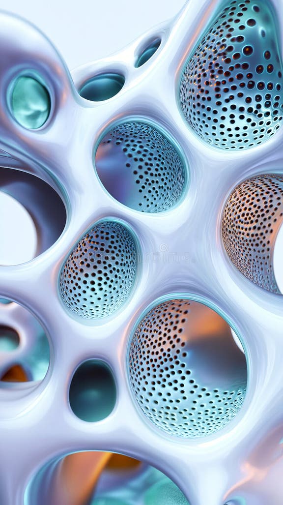 A Close Up of a Cell with Many Holes in it Stock Image - Image of ...