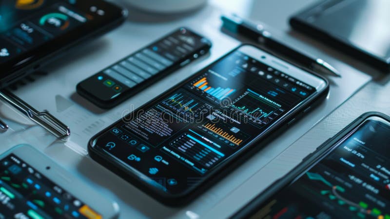 A Close Up of a Cell Phone and Other Electronic Devices on Top of Each ...