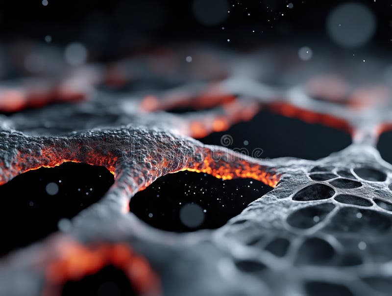 A Close Up of a Cell with Red and Black Cells in it Stock Photo - Image ...