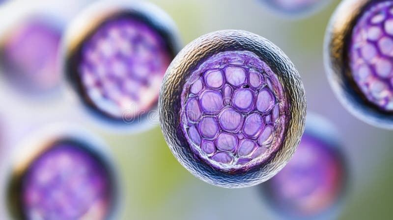 Close-up of Cell Structure with Hexagonal Patterns in Biology Research ...