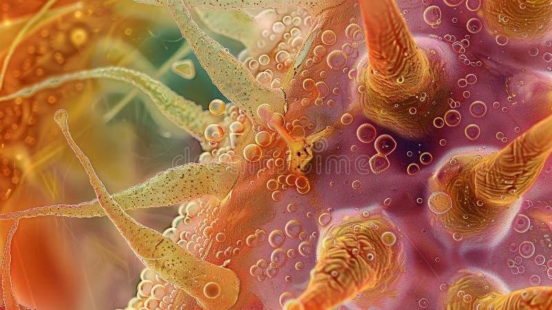 A Close Up of a Cell Under a Microscope with Bubbles Coming Out of it ...