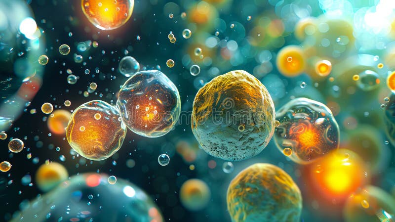 A Close Up of Cells and Bubbles Stock Image - Image of fluid, liquid ...