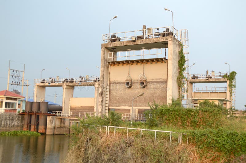 Cement Dam in Country Thailand Stock Image - Image of nature, park ...