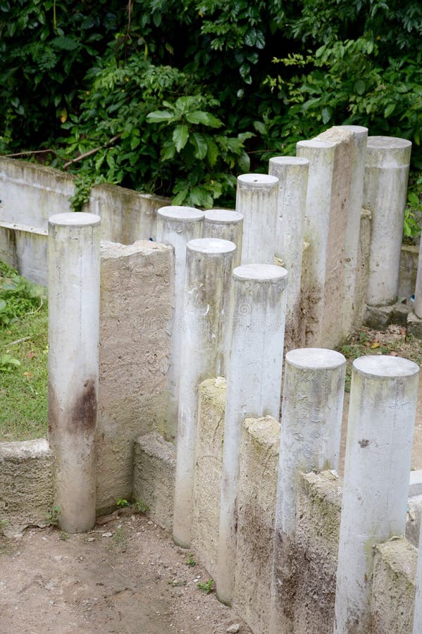 Cement Post in Nature Garden Stock Image - Image of nature, business ...