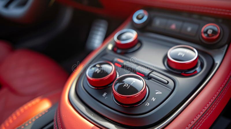 Close Up Center Console, Car Interior. Advanced Technology in ...