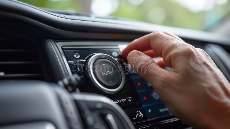 Close Up Center Console, Car Interior. Advanced Technology in ...
