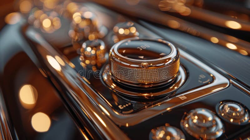 Close Up Center Console, Car Interior. Advanced Technology in ...