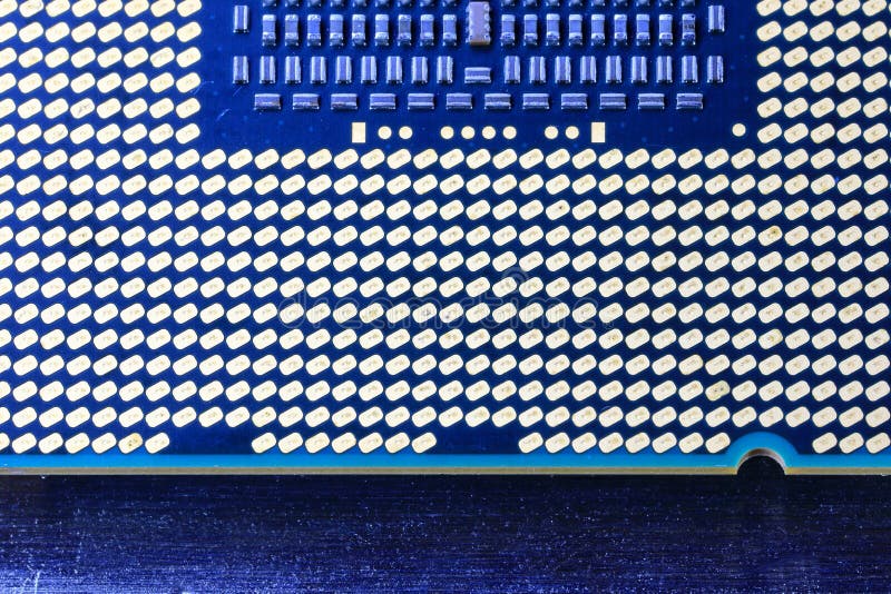 Cpu Central Processing Unit Computer Processor From The Bottom Side Stock Image Image Of