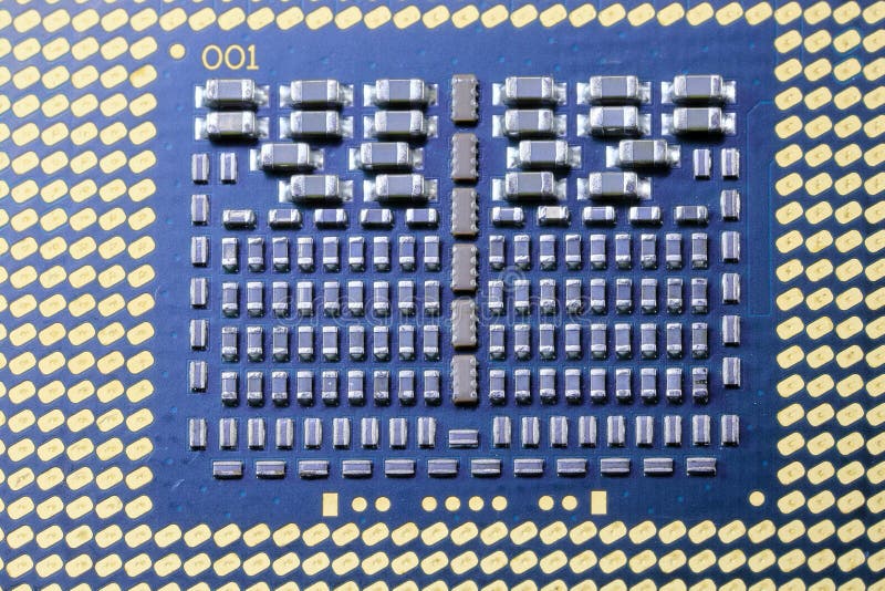 Cpu Central Processing Unit Computer Processor From The Bottom Side Stock Image Image Of