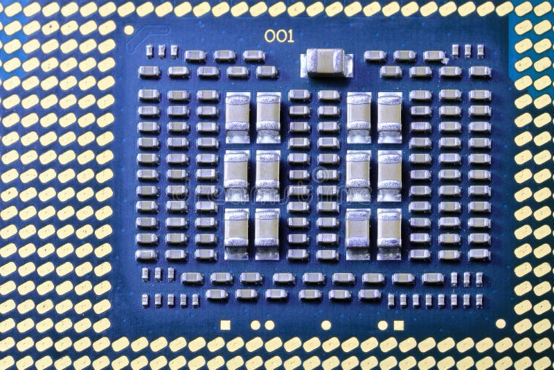 Cpu Central Processing Unit Computer Processor From The Bottom Side Stock Image Image Of