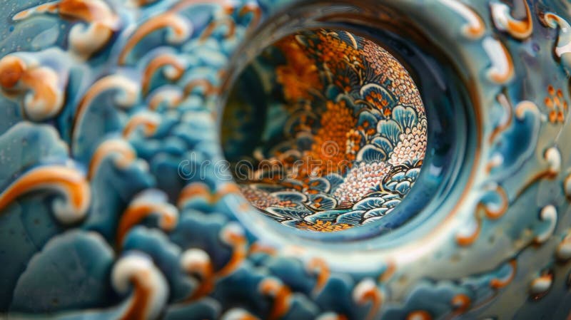 A Close-up of a Ceramic Piece with Intricate Designs. Stock Image ...
