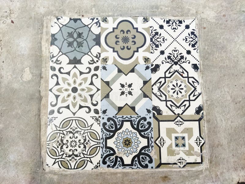 Close Up Ceramics Pattern in the Floor Stock Image - Image of drawing ...