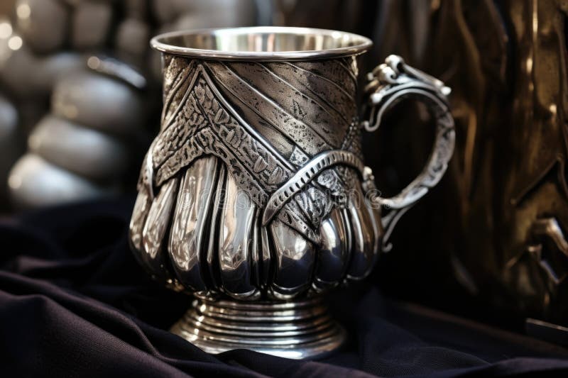 Close-up of Ceremonial Silver Hand Washing Cup Stock Photo - Image of ...