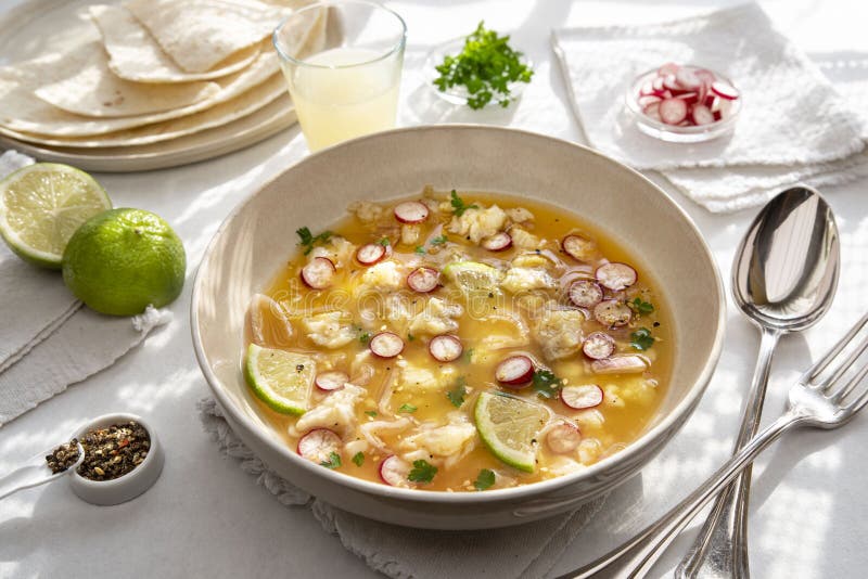 Close-up of a ceviche dish stock photo. Image of soup - 211872868