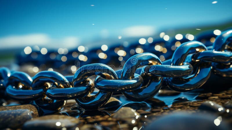 A Close Up of a Chain. Generative AI. Stock Illustration - Illustration ...
