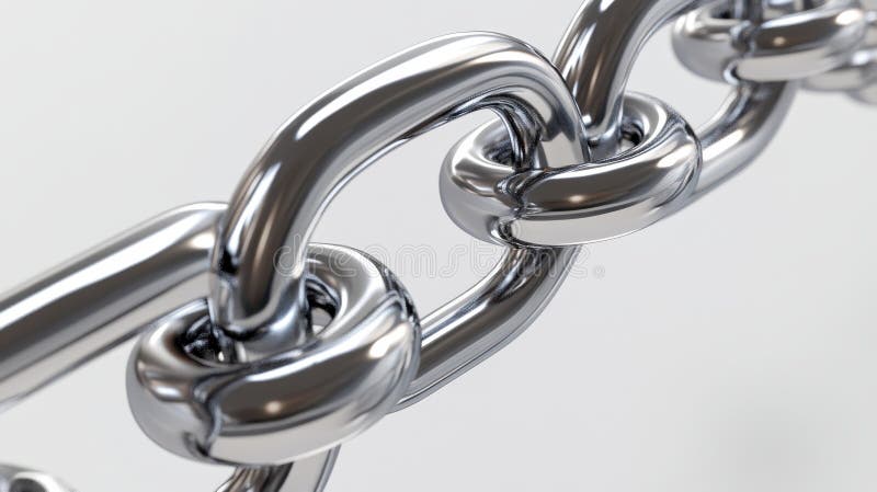 Close Up of a Chain Link Symbolizing Strength and Connectivity in ...