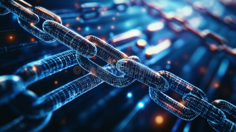 Close Up of a Chain Link Symbolizing Strength and Connectivity in ...