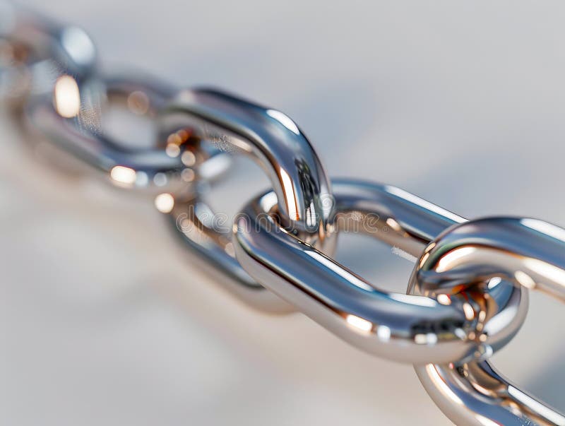 A Close Up of a Chain with a Silver Link Stock Image - Image of white ...