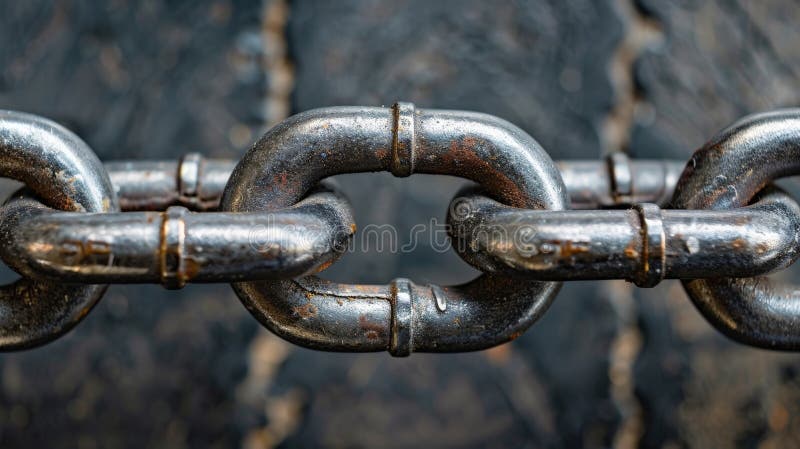 A Close-up of a Chain with Tightly Interlocked Links, Crafted from ...