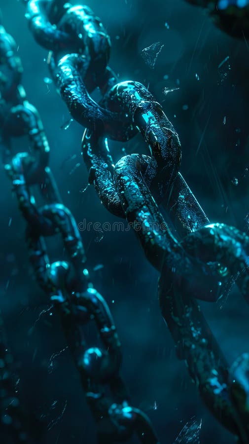 A Close Up of a Chain with Water Stock Photo - Image of chain, water ...