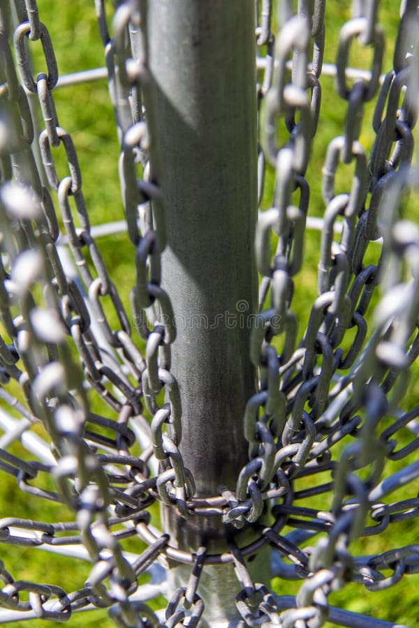 Close-up of the Chains on a Disc Golf Basket Stock Image - Image of ...