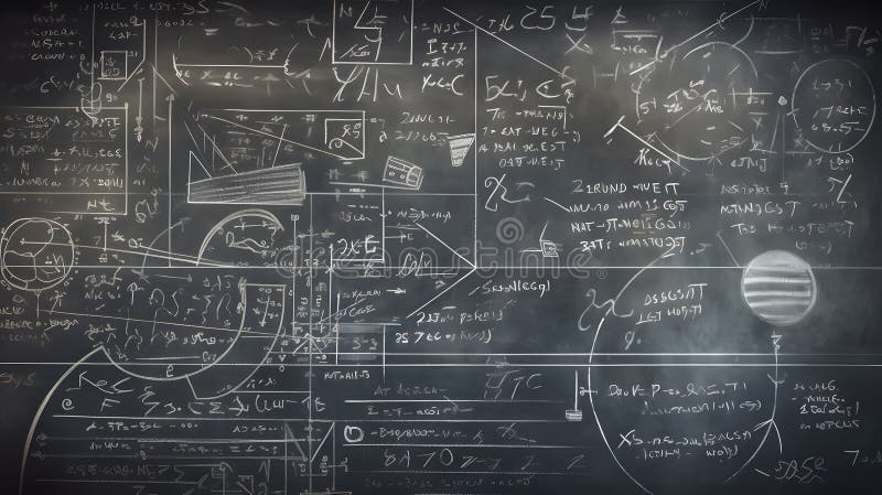 A Close-up of a Chalkboard with Various Math Equations an Created with ...