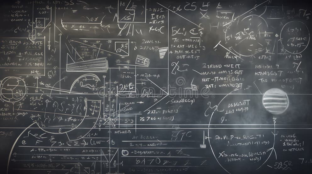 A Close-up of a Chalkboard with Various Math Equations an Created with ...
