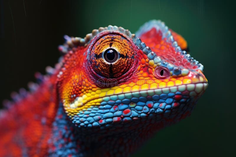Close-up of a Chameleon Changing Color Stock Image - Image of lizard ...