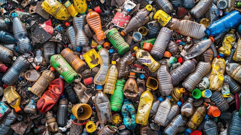Close Up of Chaotic Plastic Waste in a Garbage Dump Highlighting ...