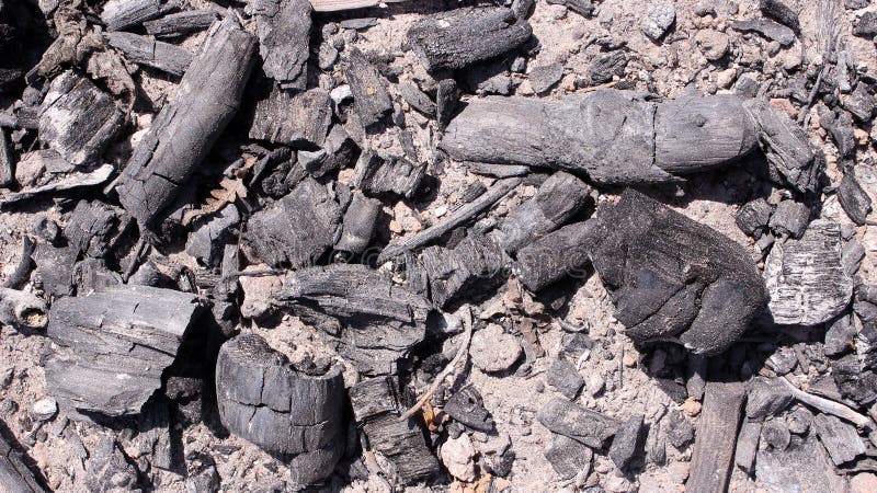 Charcoal and Ash on the Ground Stock Photo - Image of background ...