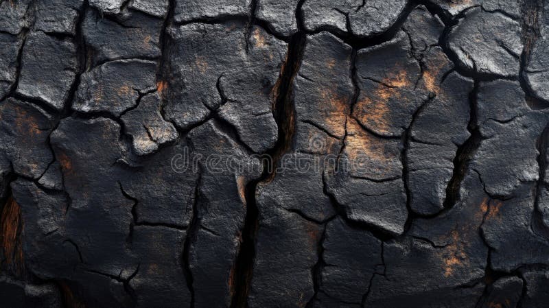 Close-up of Charred and Cracked Wood Surface Stock Illustration ...