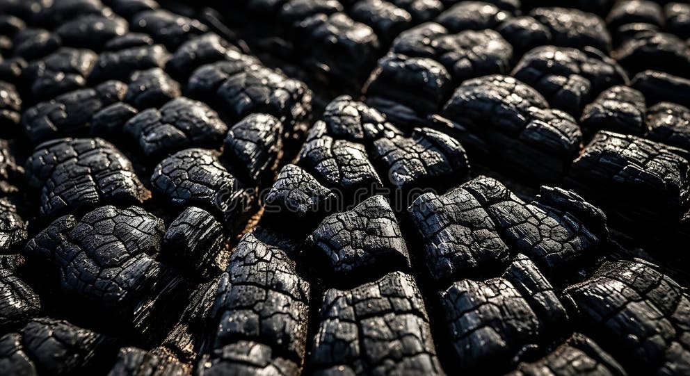 Close-up of Charred Wood Surface, Cracked and Blackened Texture, AI ...