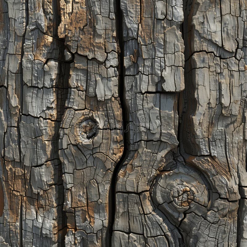 Charred Wood Texture with Deep Cracks and Burnt Surface Stock ...