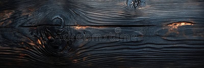 Close-up of Charred Wood Texture with Distinctive Wood Grain Patterns ...