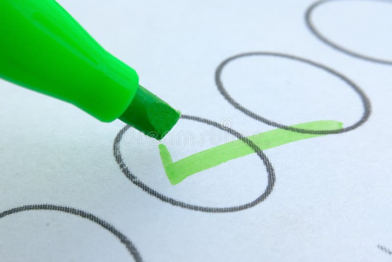 Close Up of Check Mark with Pen on Paper Stock Photo - Image of signs ...