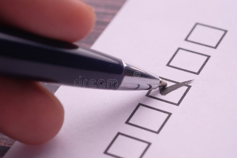 Close Up of Check Mark on White Paper Stock Photo - Image of copy, exam ...