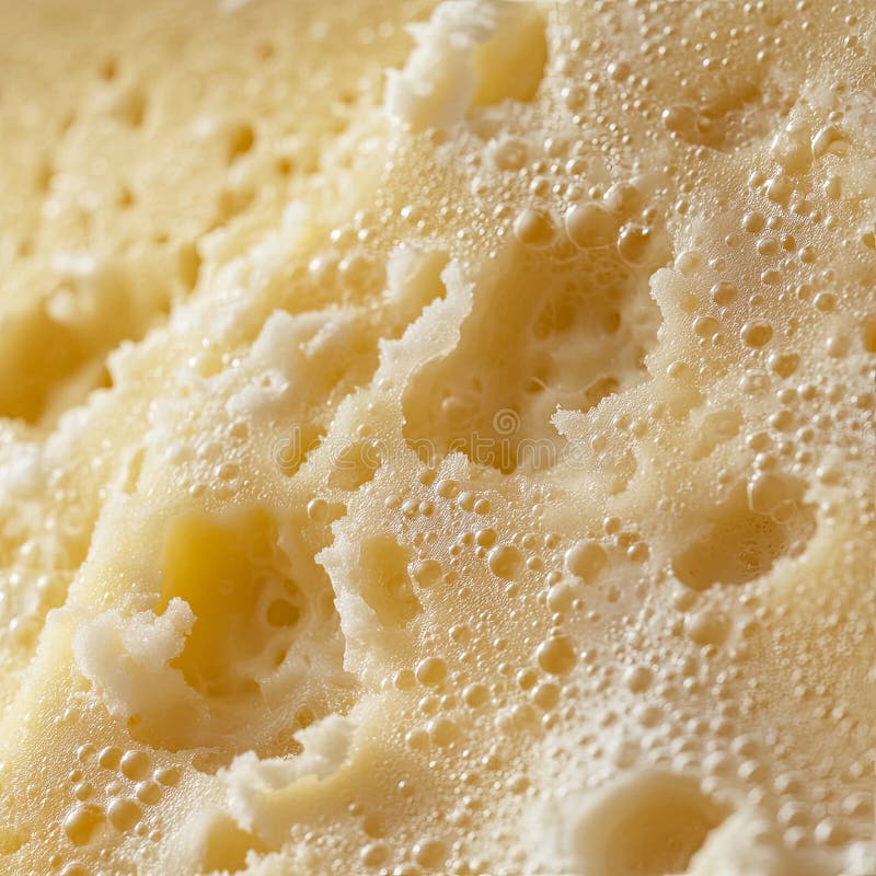 Close Up of Cheese Textures Showcasing Bubbles and Creamy Surface Stock ...