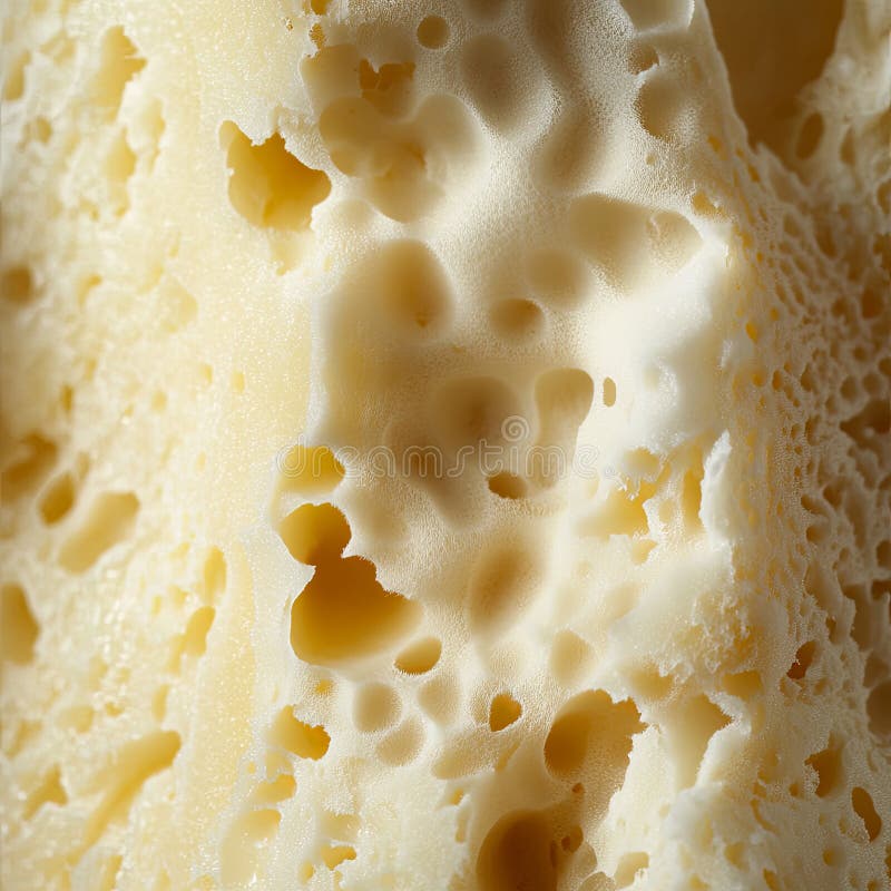 Close Up of Cheese Textures Showcasing Unique Holes and Creamy Surface ...
