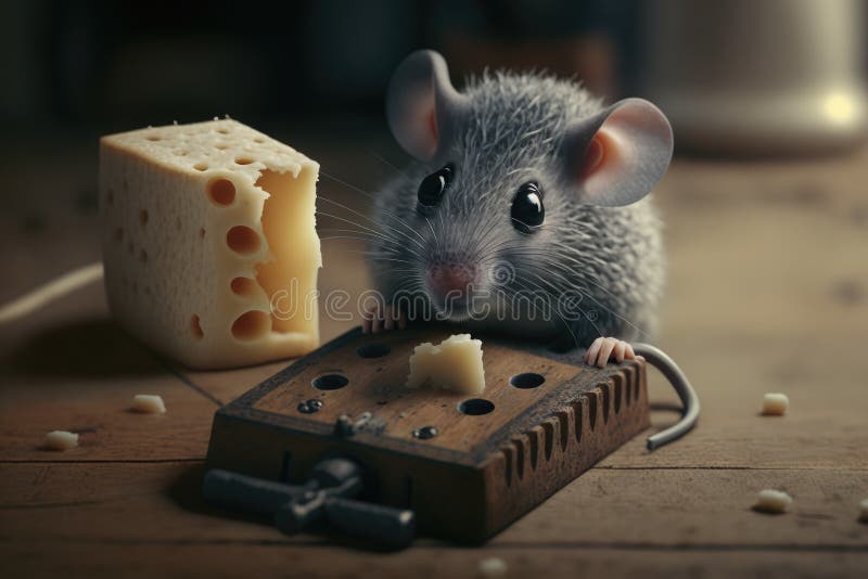 Close-up of Cheese, with Trap Ready To Capture Mouse Stock Photo ...