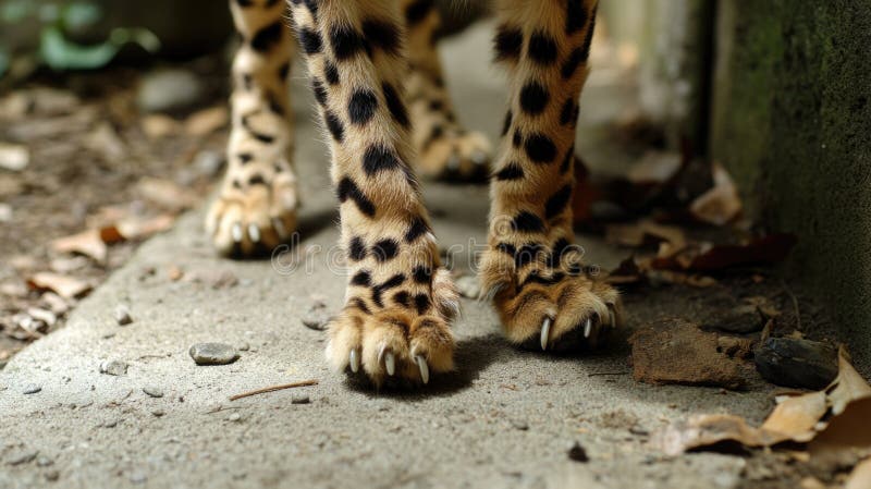 Close-up of Cheetah Paws with Distinct Black Spots and Sharp Claws on ...